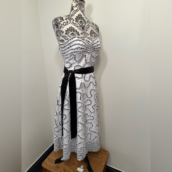 Basix Ii | Dresses | Basix Ii White Black Corset Lace Embroidered Lined ...